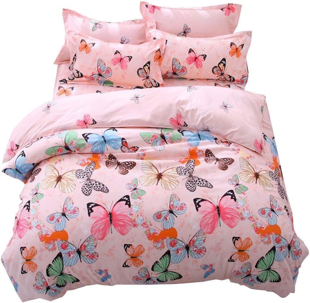 Amazon.com: Feelyou Kids Duvet Cover Sets for Girls Teens Pink ...