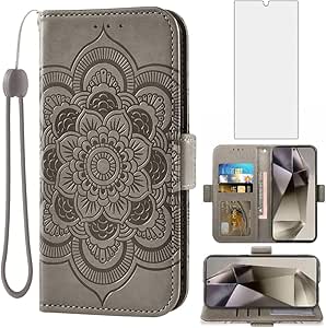 Amazon.com: Asuwish Phone Case for Samsung Galaxy S25 Ultra 5G Wallet Cover with Tempered Glass ...