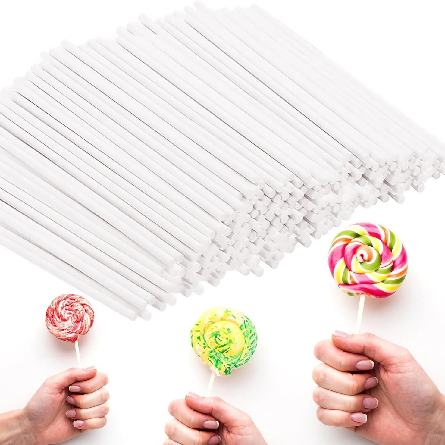 Amazon.com: 100 PCS Plastic Lollipop Sticks, White Sucker Stick for ...
