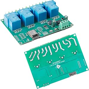 JESSINIE ESP8266 5V 30A WiFi Relay Module, 4 Channel ESP-12F Development Board for Smart Home ...