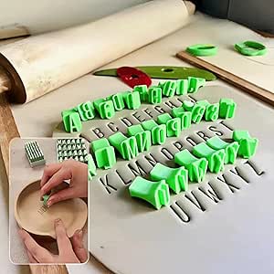 Amazon.com : Alphabet Stamps Set for Clay Pottery - Polymer Clay Tools ...