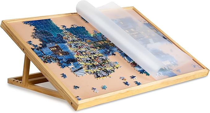 Becko US Adjustable Wooden Puzzle Board with A Cover Jigsaw Puzzle ...