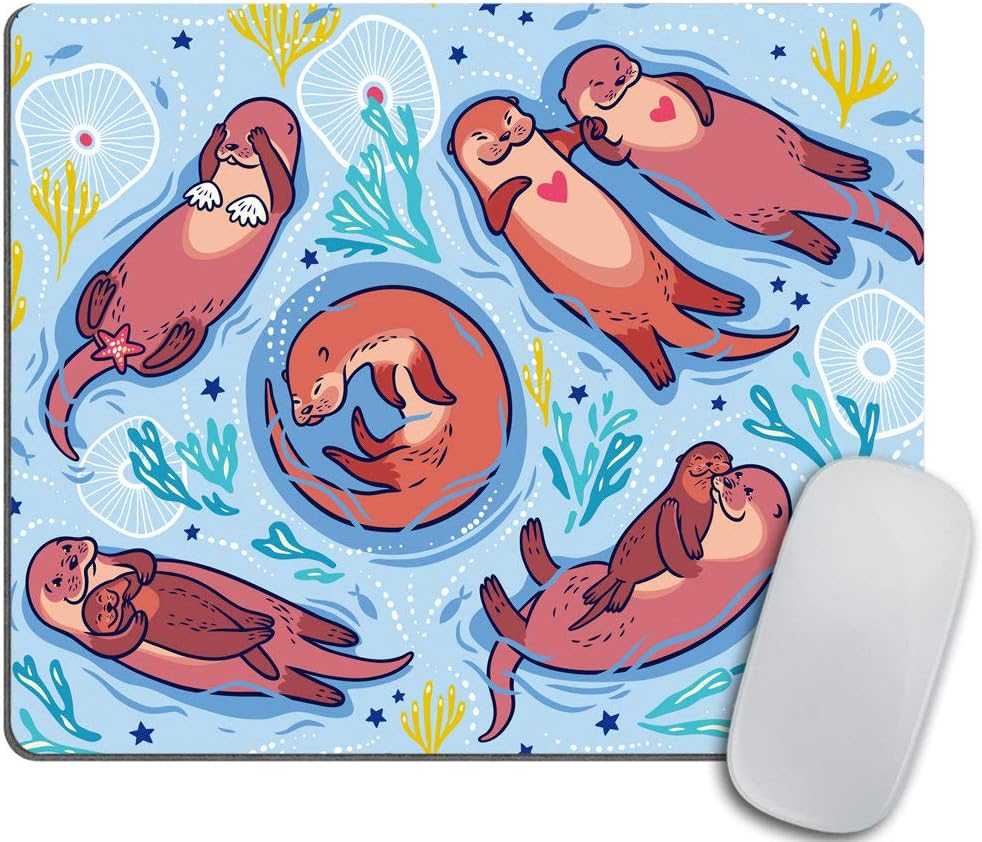 Amazon.com : Amcove Cute Animal Sea Otters Mousepad, Otters Customized ...