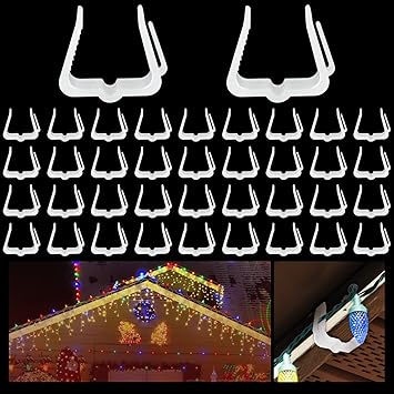 Amazon.com: jixsloft Plastic Christmas Light Hanger Clips, Fascia Board ...