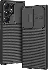 AROYI Handyhülle Kompatibel mit Samsung Galaxy S23 Ultra , Kameraschutz mit Slide Camera, für 5G ...