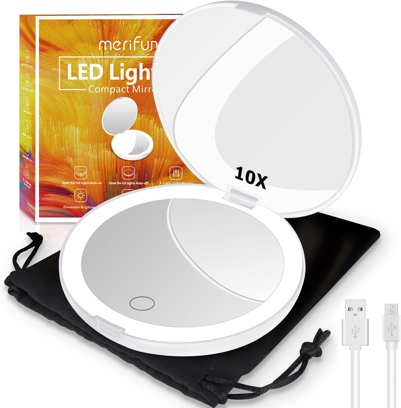 Amazon.com: Ilios Lighting LED Compact Mirror with Light and 1x and 10x ...