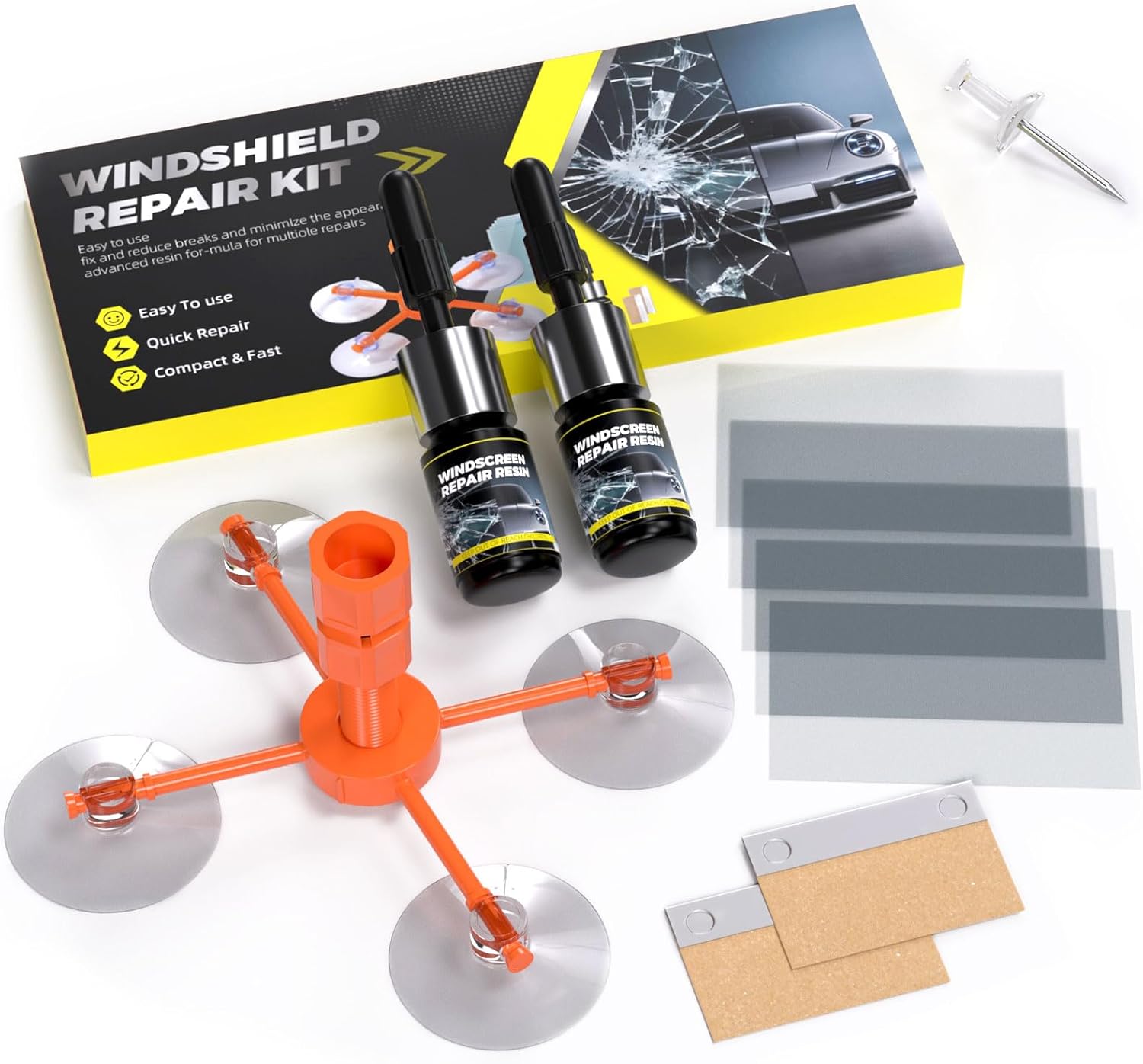 Windshield Repair Kit,Upgraded Windshield Crack Repair Kit,2 Pack ...