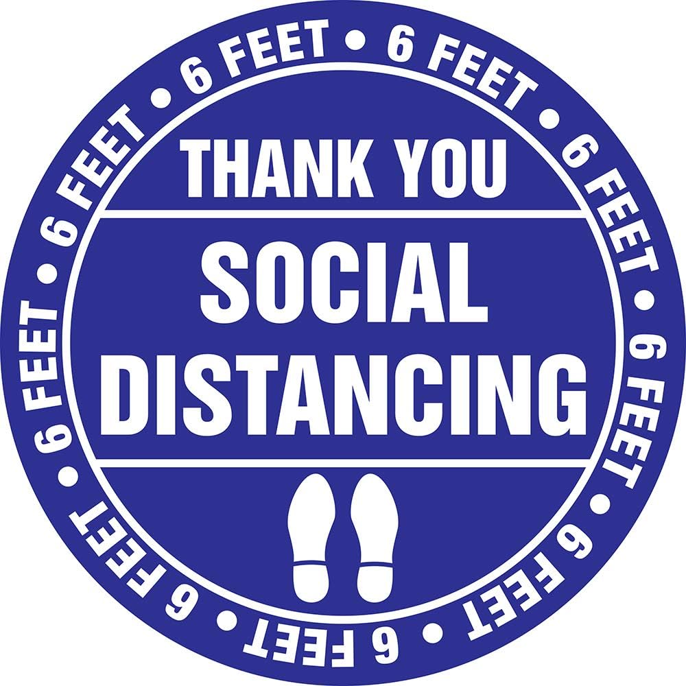 Amazon.com : Social Distancing Floor Sign - 6 Ft Thank You for ...