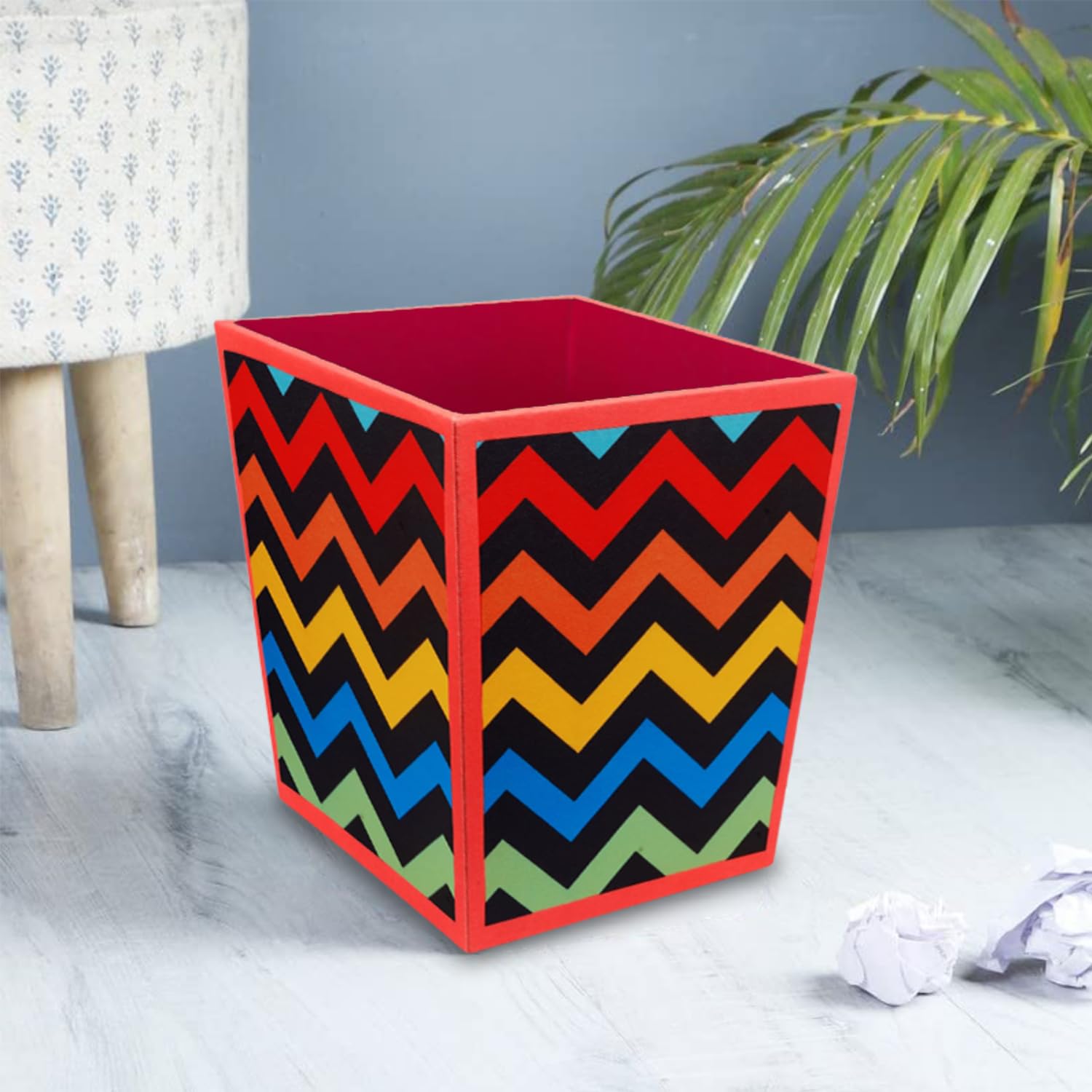 SEJ by Nisha Gupta Dustbin Wooden Dustbin For Bedroom | Open-Top Waste ...