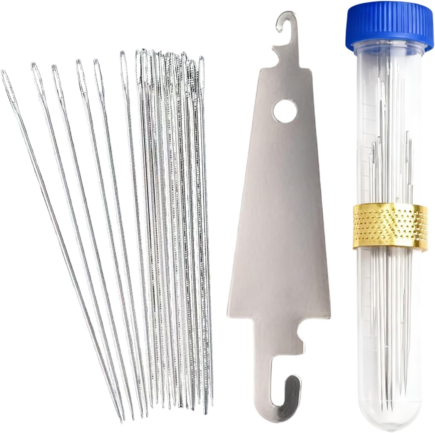 Amazon.com: 2026 New Big Eye Steel Sewing Needles Kit, 22Pcs Sewing ...