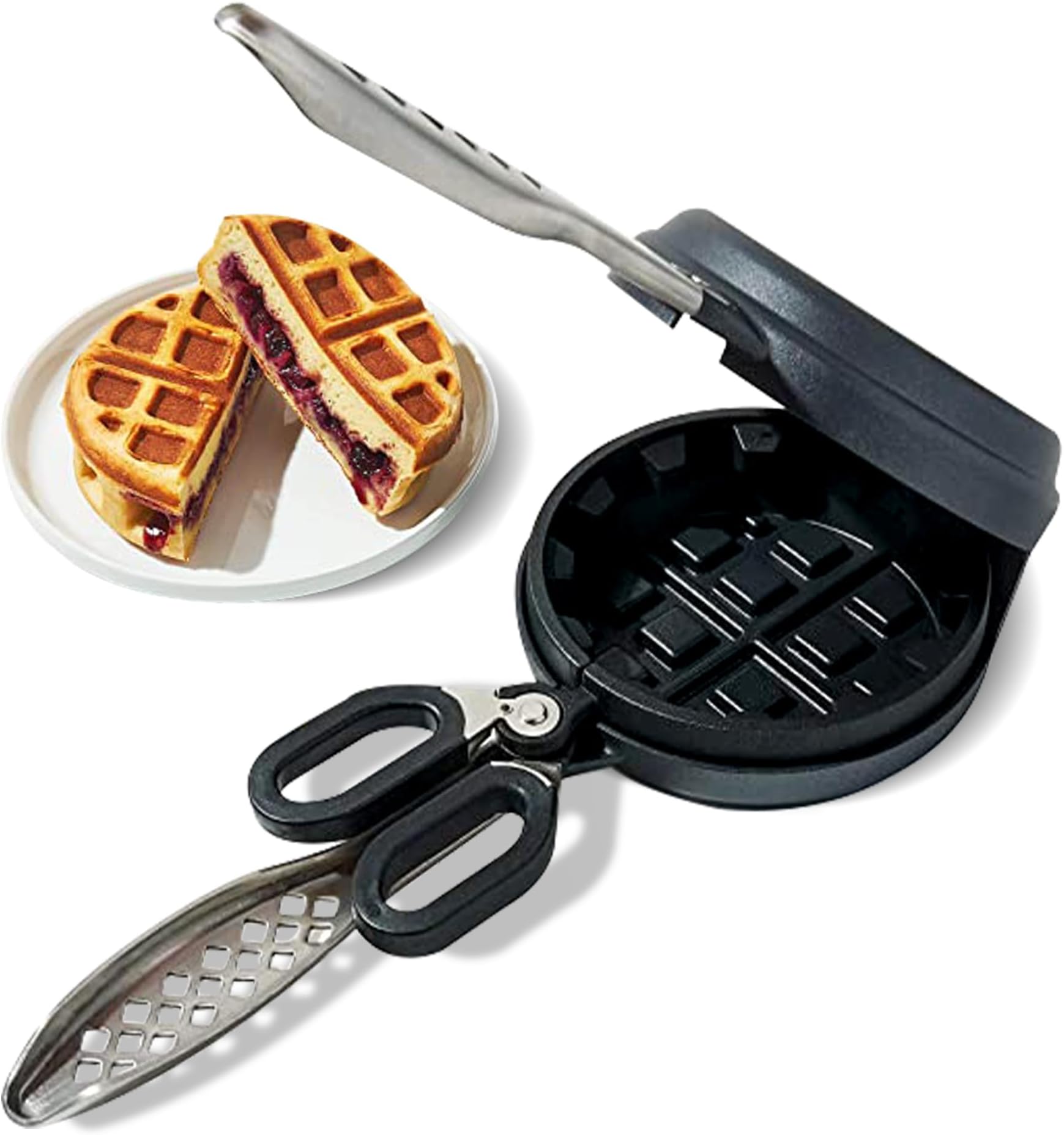 Amazon.com: Rome Industries Old Fashioned Waffle Cast Iron, Black ...