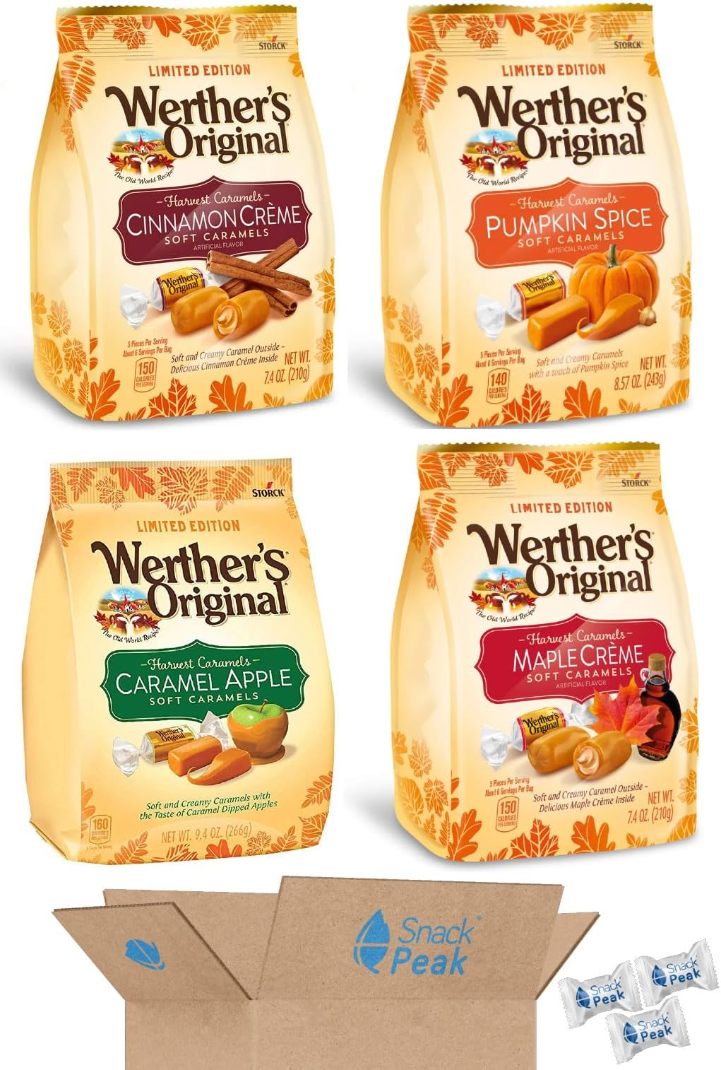 Amazon.com : Werther’s Fall Caramel Snack Peak Variety Gift Box ...
