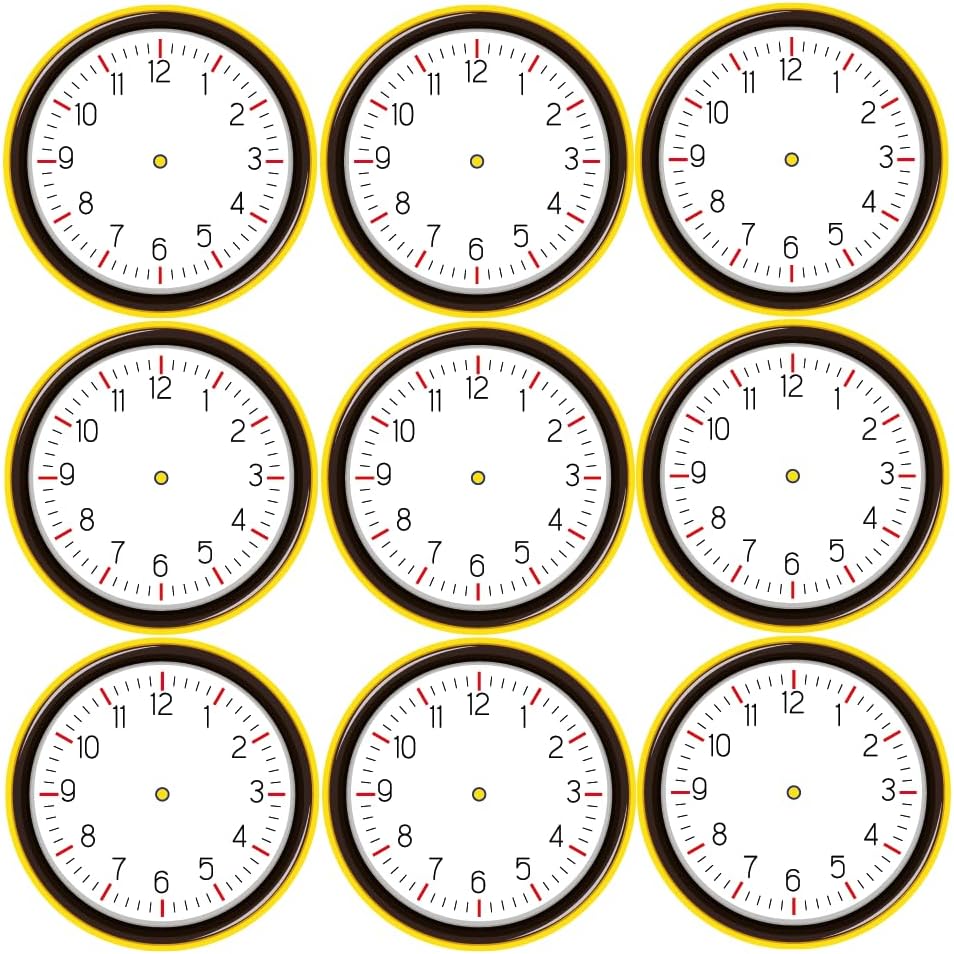 144 Blank Clock Face Stickers For Children, Teachers & Parents ...