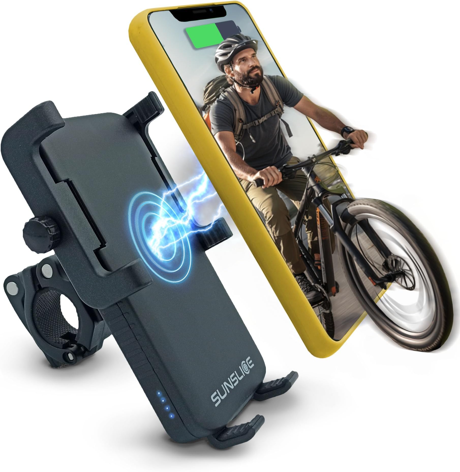 Amazon.com: Sunslice 3-in-1 Bike Phone Holder with Built-in 5000 mAh ...