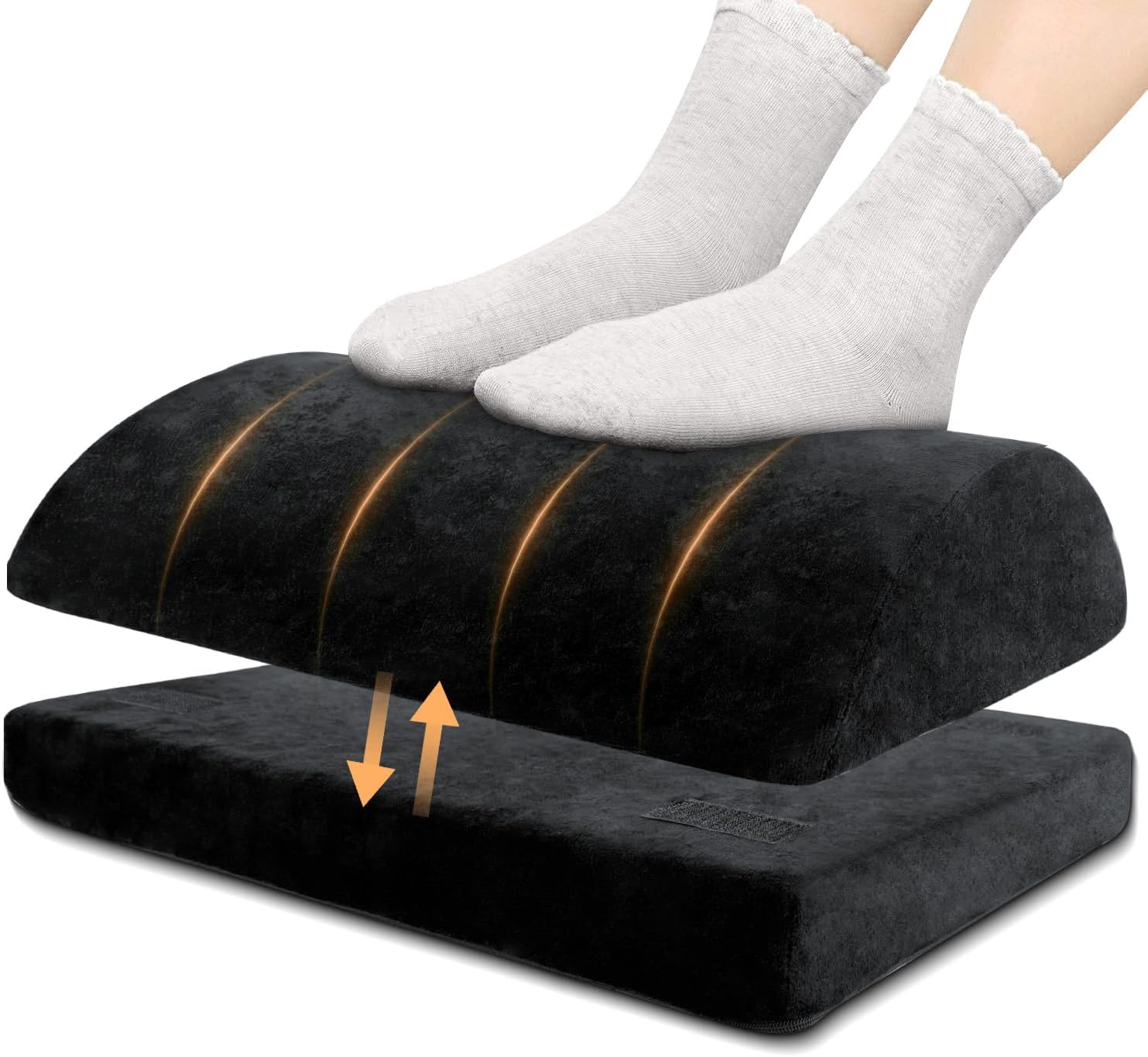 Ergonomic Footrest Under Desk, Foot Rest Cushion for Office, Adjustable ...