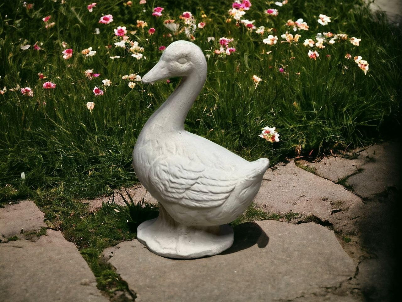 Amazon.com: Concrete Goose Porch Statue Standing Stone Duck Figure ...