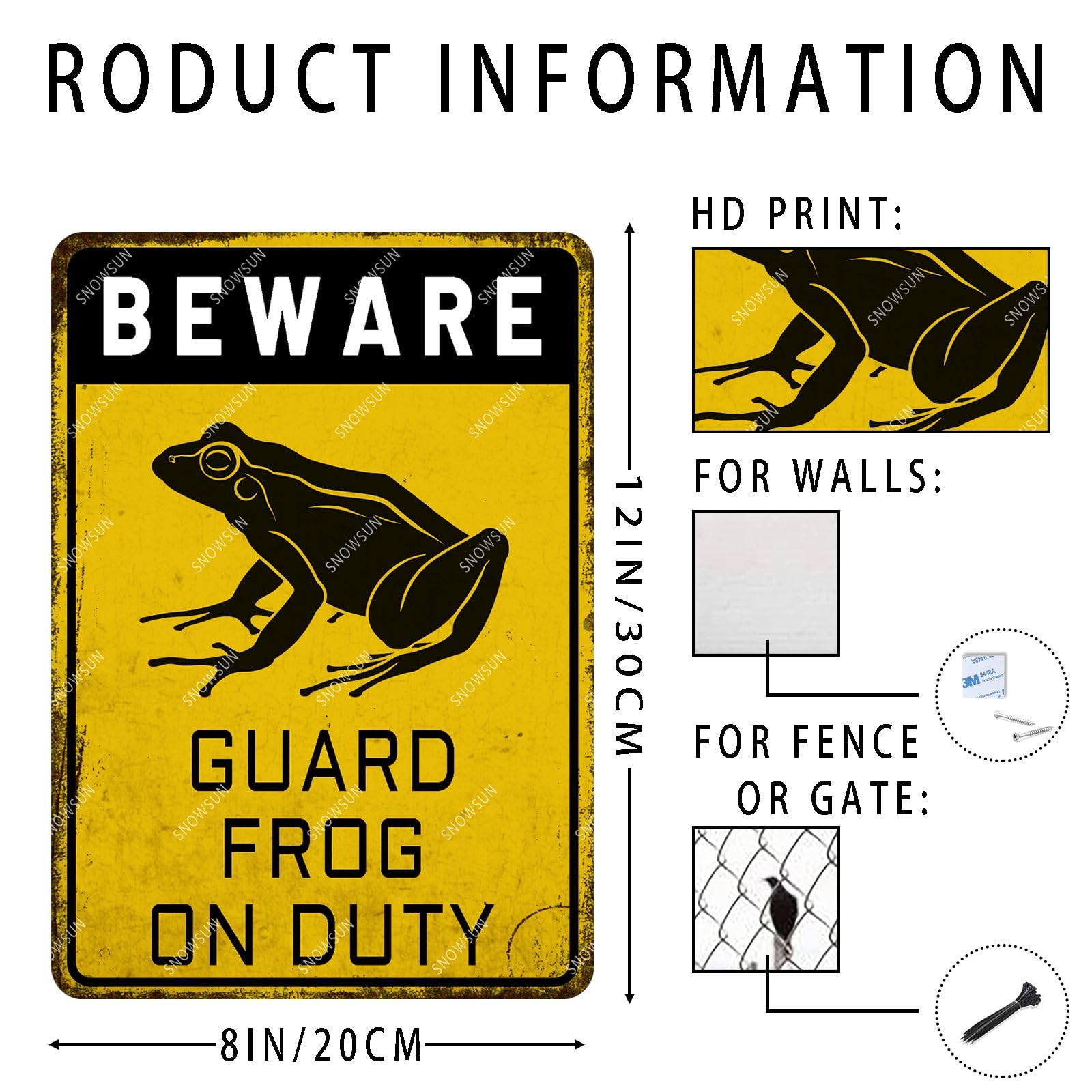 Snapklik.com : Snowsun Beware Signs Beware Guard Frog On Duty Funny ...