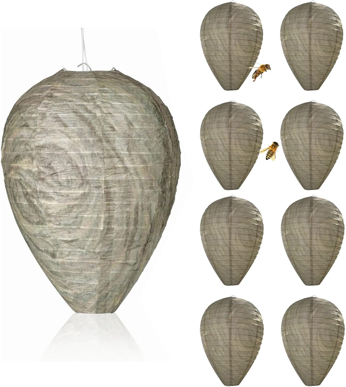 AEIMIAIDE 8 Pack Wasp Nest Decoy, Hanging Wasp Repellent Wasp Trap, Eco ...