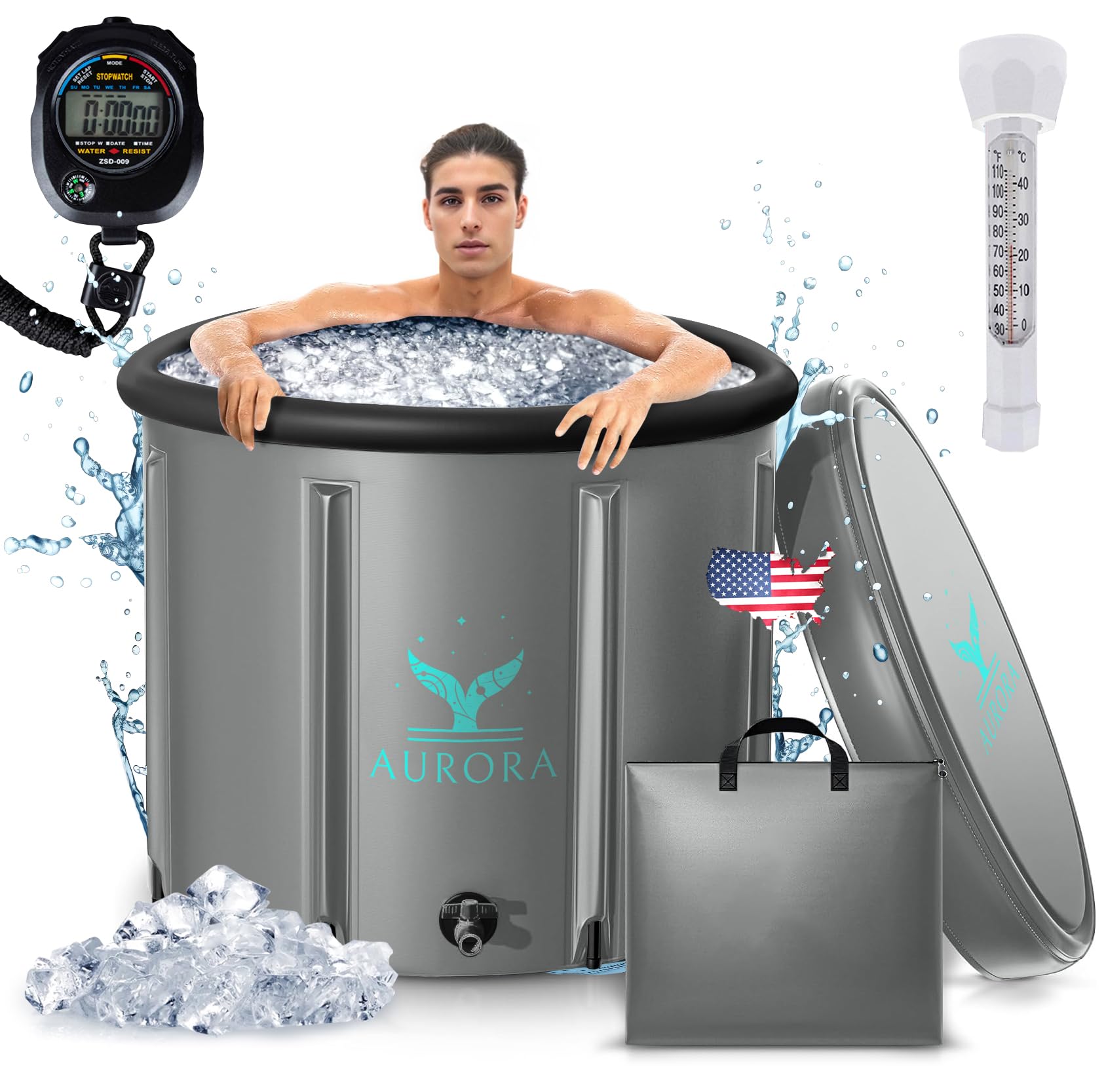 Aurora XL Ice Bath Tub For Up To 6'7 - Heavy Duty Upgraded Ice Bath ...