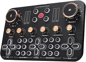 Amazon.co.jp: Mixer Professional 48V Microphone Live Sound Card DJ16 ...