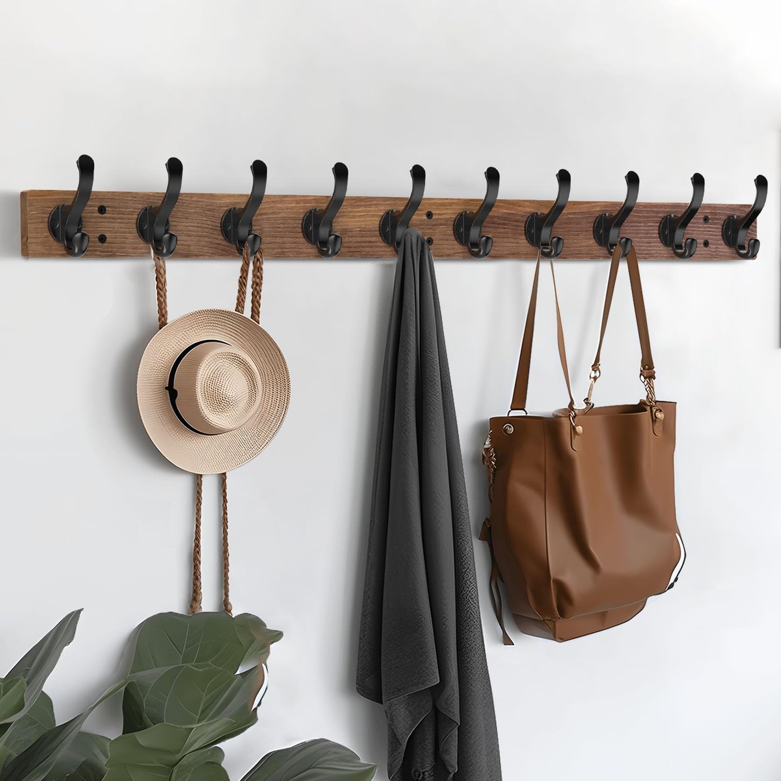 Amazon.com: Tatub 38" Coat Rack Wall Mount with 10 Hooks, Coat Hooks ...