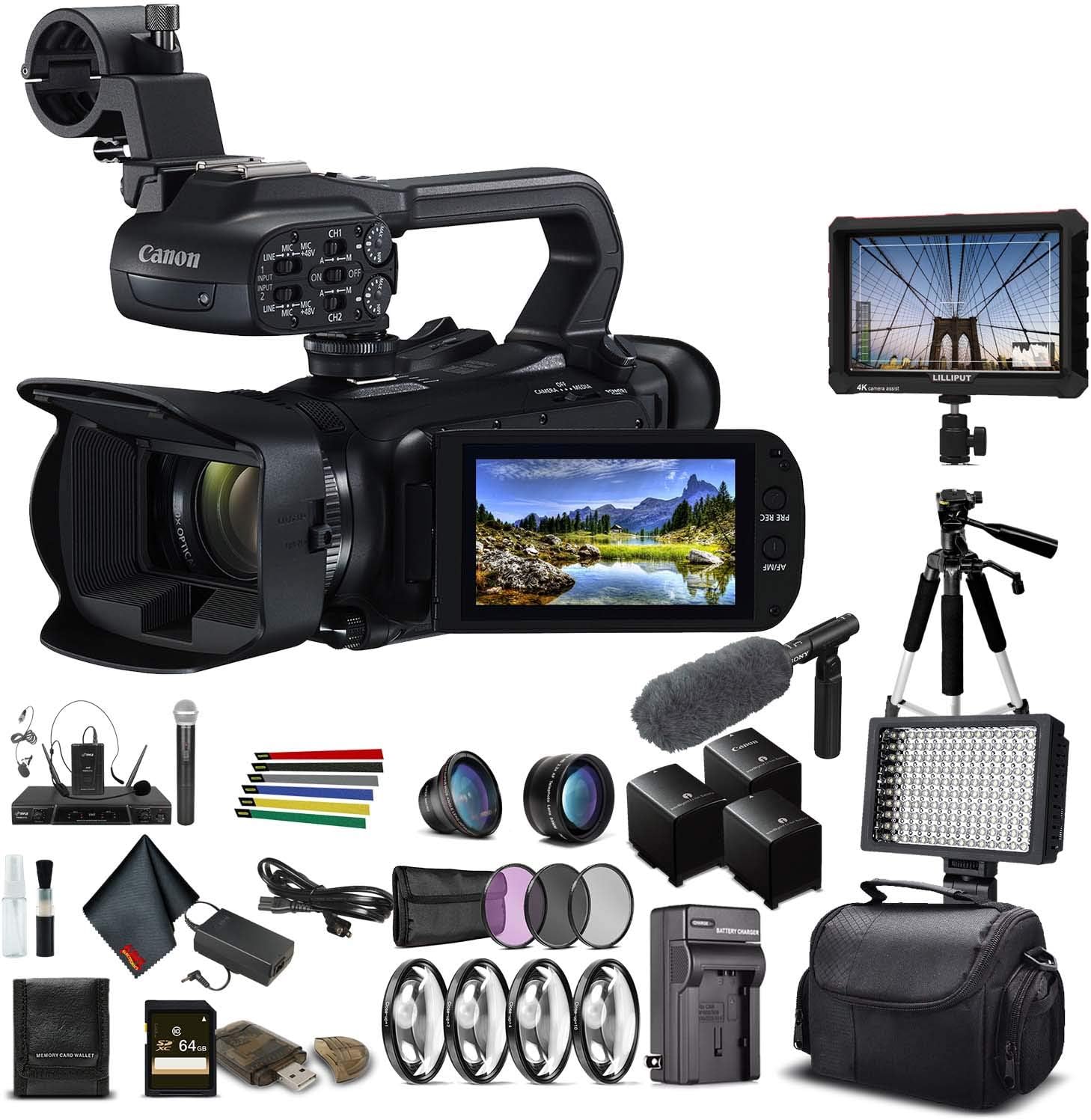 Amazon.com : Canon XA45 Professional UHD 4K Camcorder (3665C002) W/ 2 ...