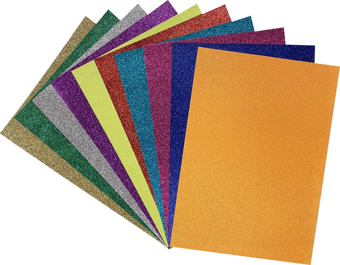 Springboard Coloured Glitter Card 10-Pack - A4 Sheets of 230gsm Glitter ...