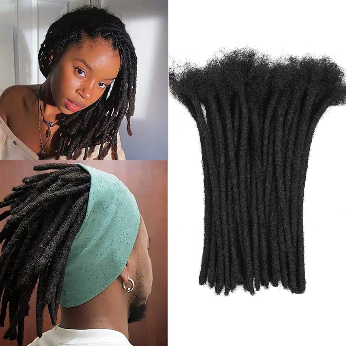 Amazon.com : Luckroce Loc Extensions Human Hair Dreadlock Extensions for Men/Women 10 Strands ...