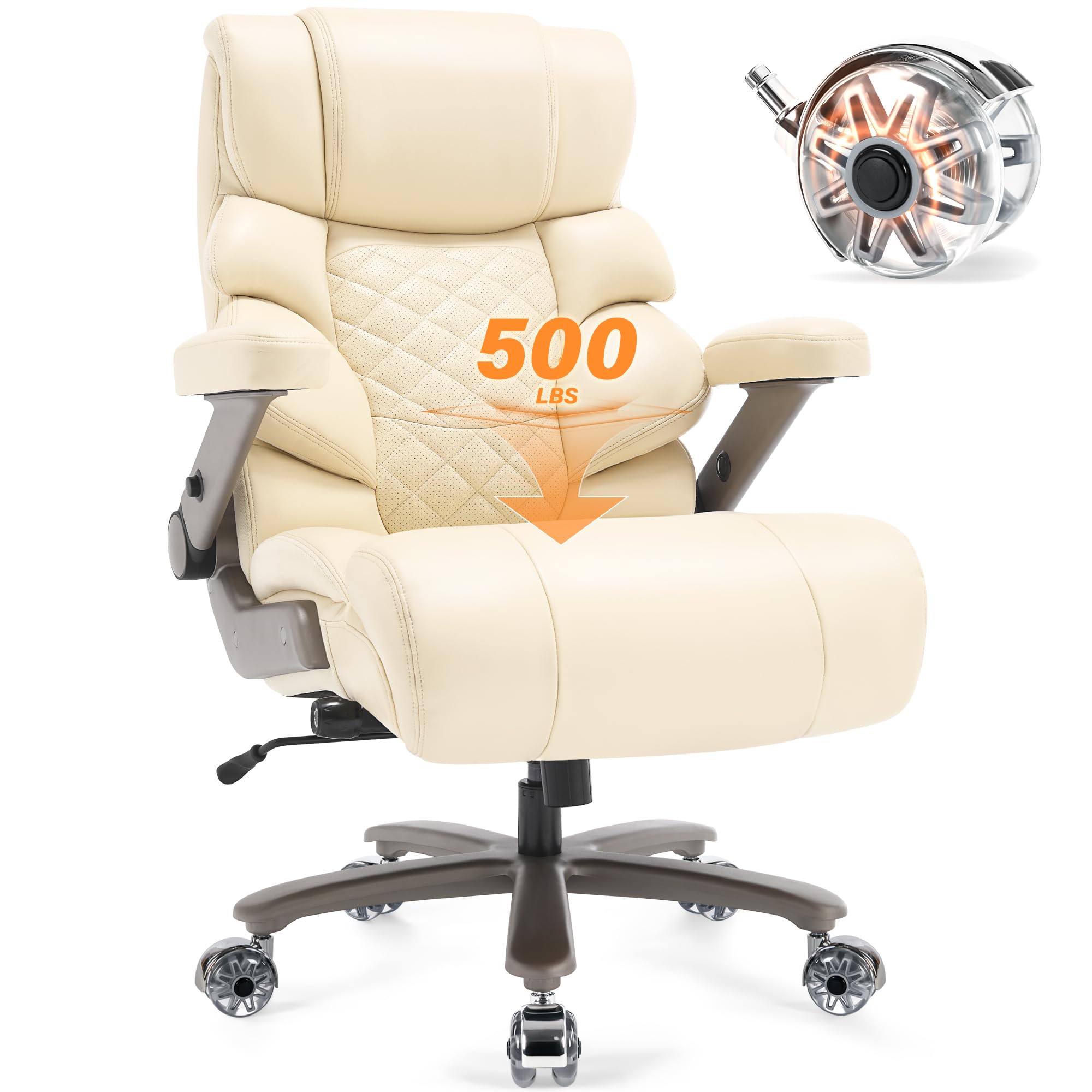 Amazon.com: VUZI 500lbs Big and Tall Office Chair-Large Computer Chair ...