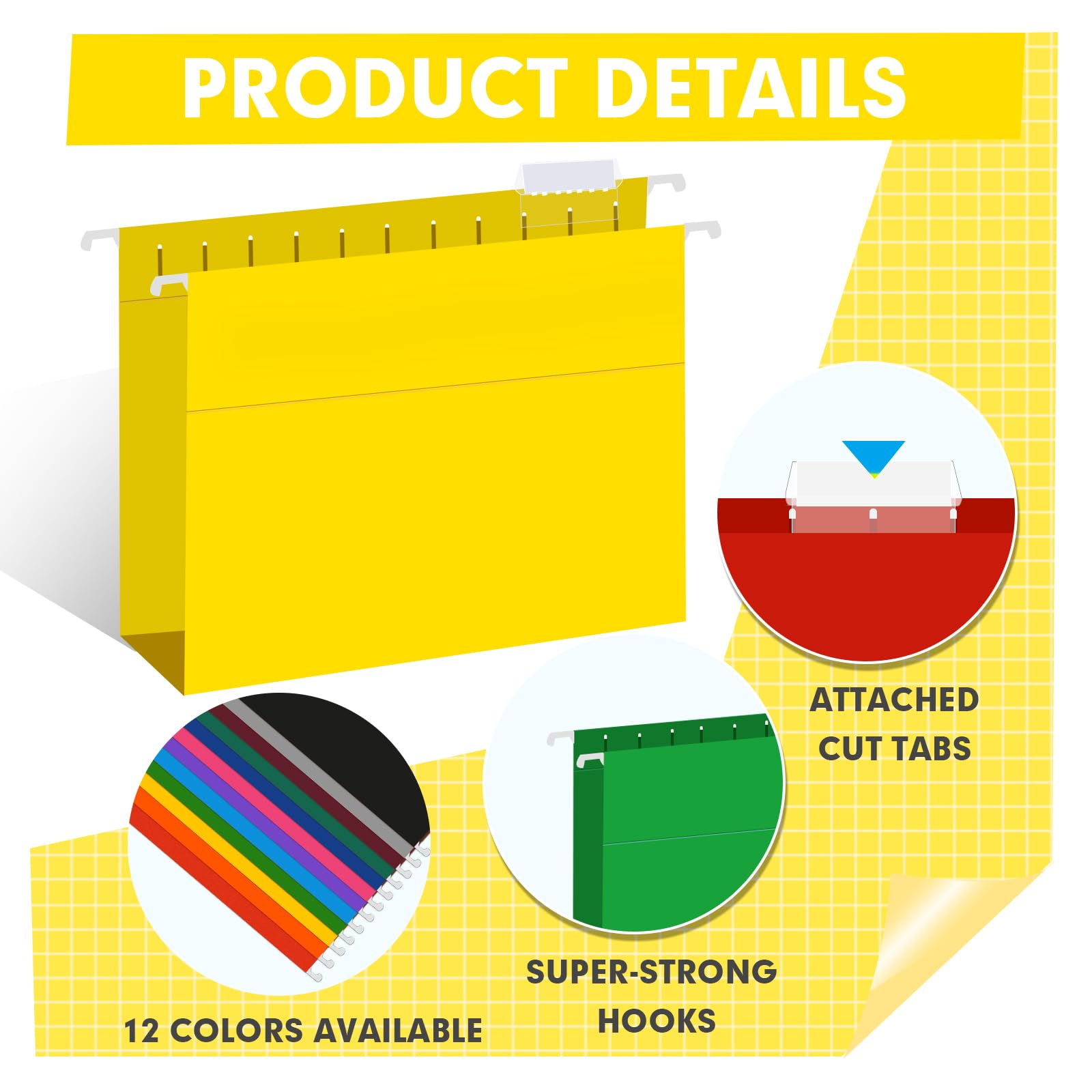 Snapklik.com : HERKKA Extra Capacity Hanging File Folders, 60 Pack ...