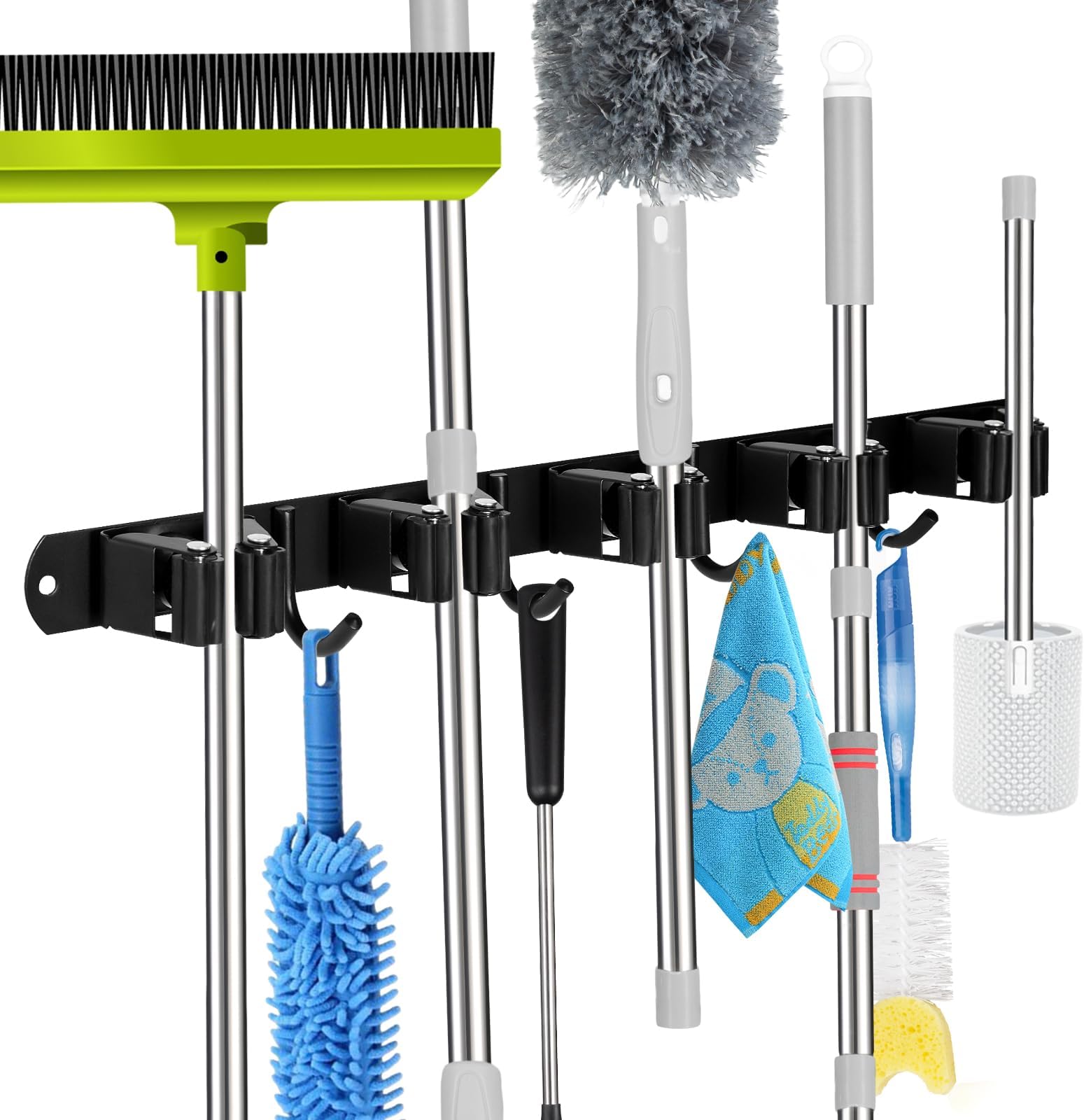 Amazon.com: TOOVEM Mop and Broom Holder Wall Mount, Self Adhesive Heavy ...
