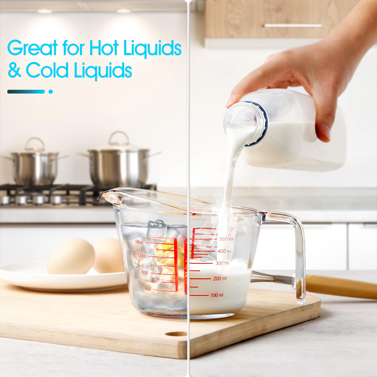 Snapklik.com : 16oz (2-Cup) Glass Measuring Cup, Heighten Spout For ...
