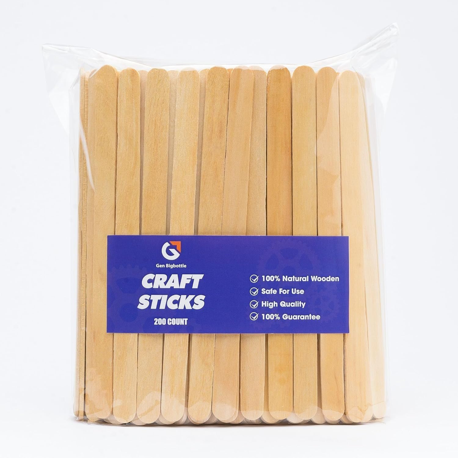 Amazon.com: Gen Bigbottle 200 Pcs Popsicle Sticks, Craft Sticks, Ice ...