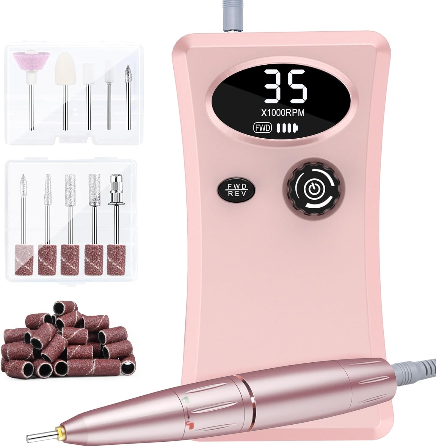 35000RPM Electric Nail Files Rechargeable 4000mAH Cadrim Professional ...