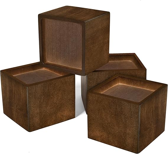 Amazon.com: Sopicoz 2 inch Wood Bed Risers Set of 4, Square Furniture ...