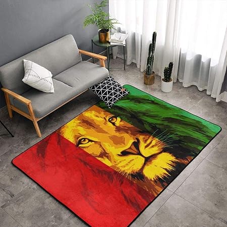 Amazon.com: Ambesonne Rasta Bath Mat, Judah Lion a Rastafari Flag ...