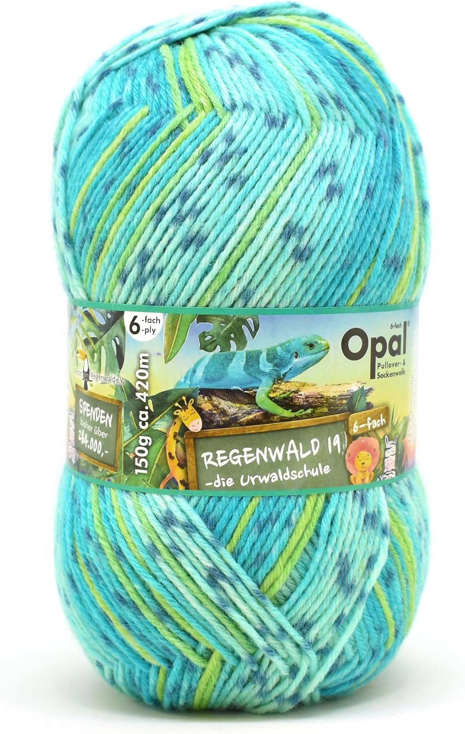 Amazon.com: Opal 6-Ply Sock Yarn, Rainforest Collection, 150 g / 5.25 ...