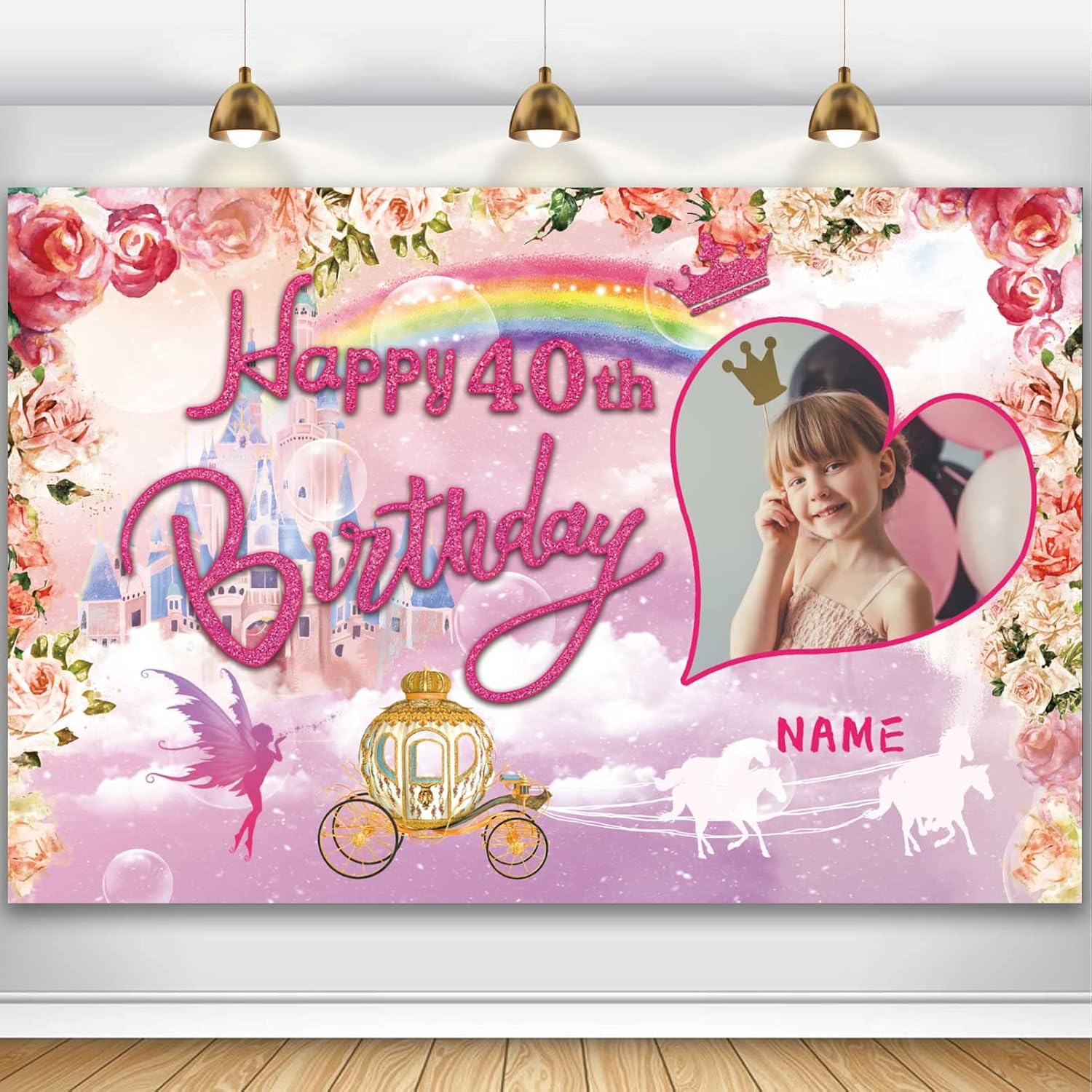 Amazon.com: Custom Princess Theme 40th Birthday Party Decorations ...