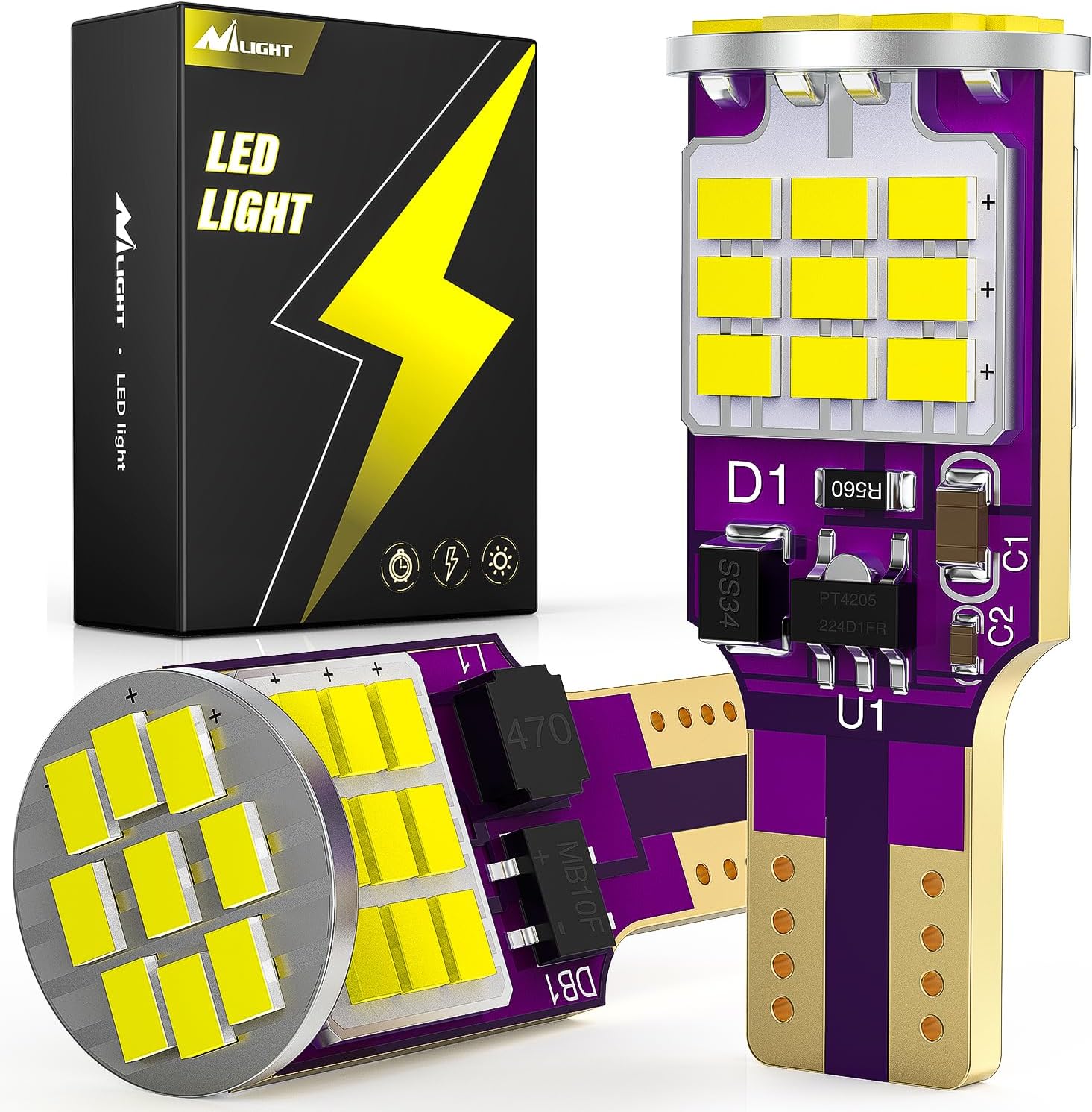 Amazon.com: Nilight 921 LED Bulb for Reverse/Back up Light,6500K Xenon ...