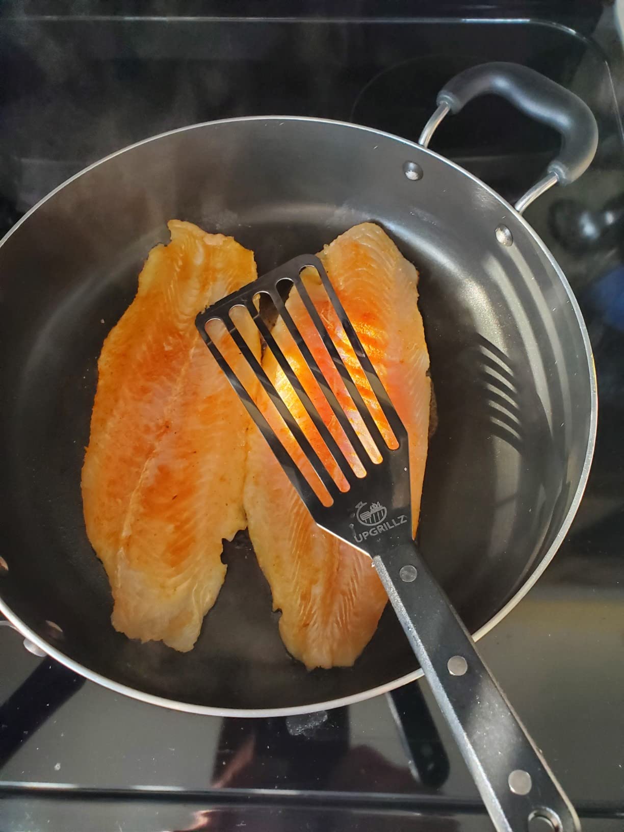 Amazon.com: Fish Spatula 11.1 inch Stainless Steel - Fish Turner with ...