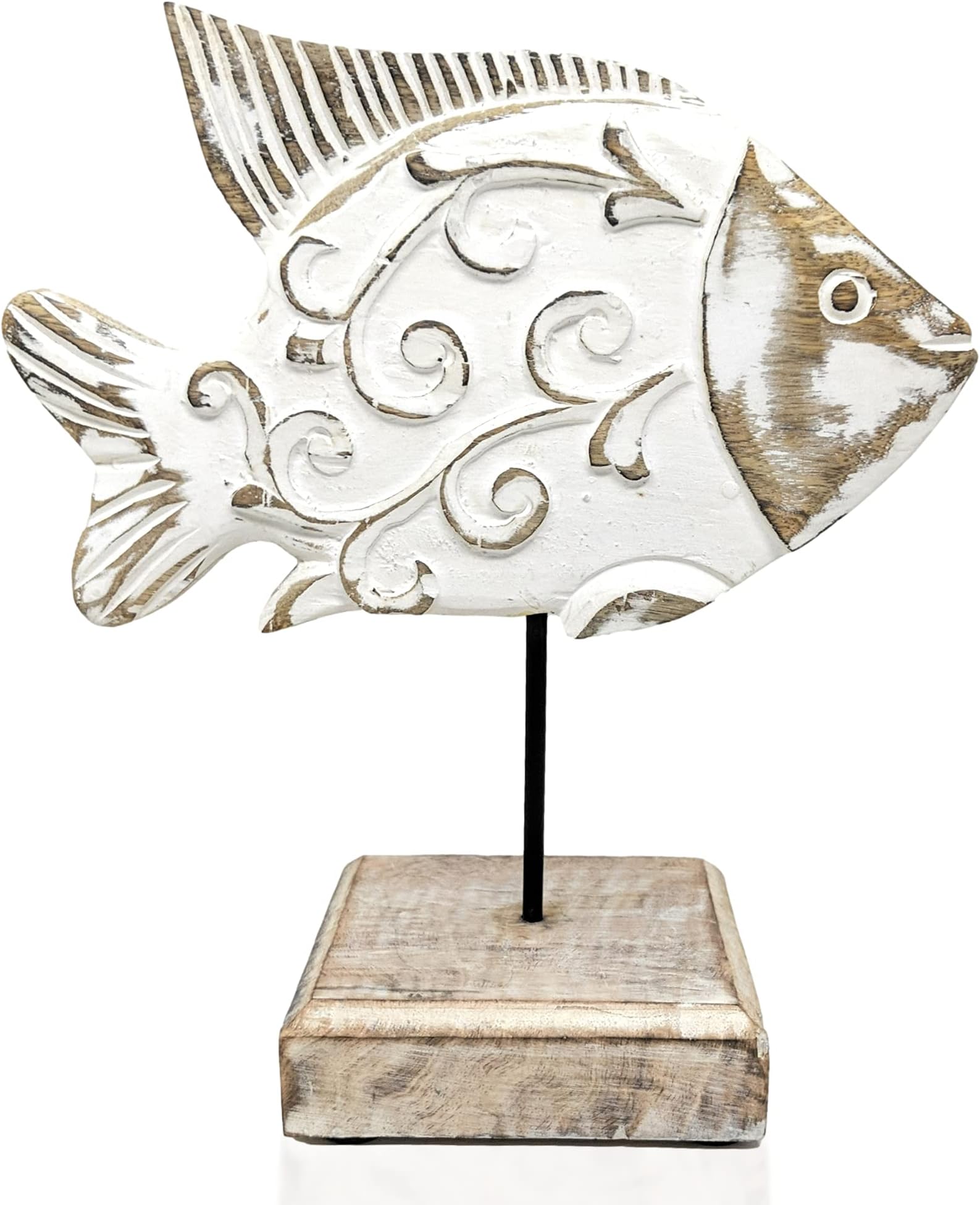 Amazon.com: Wooden Fish Sculpture Home Decor | Handmade Beau Butter ...