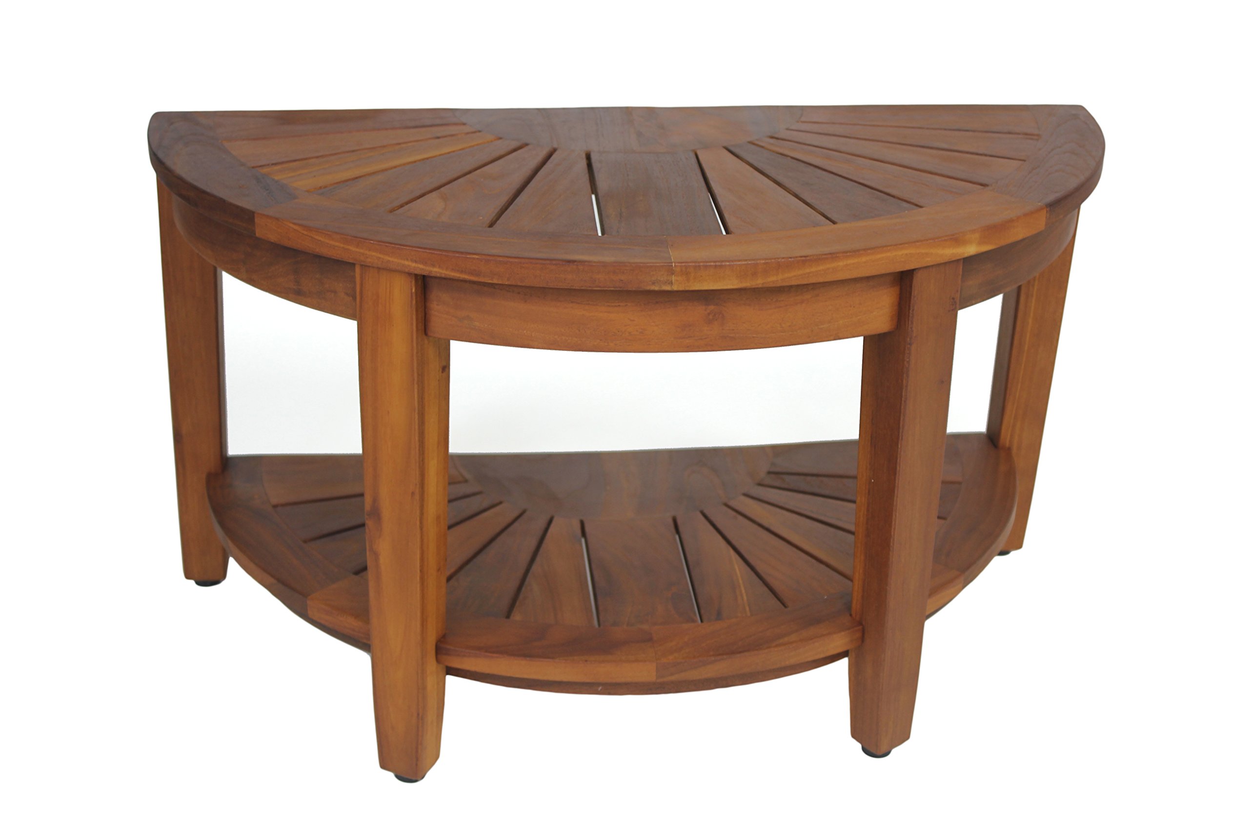 Amazon.com: AquaTeak Half-Moon Teak Shower Bench with Shelf : Health ...