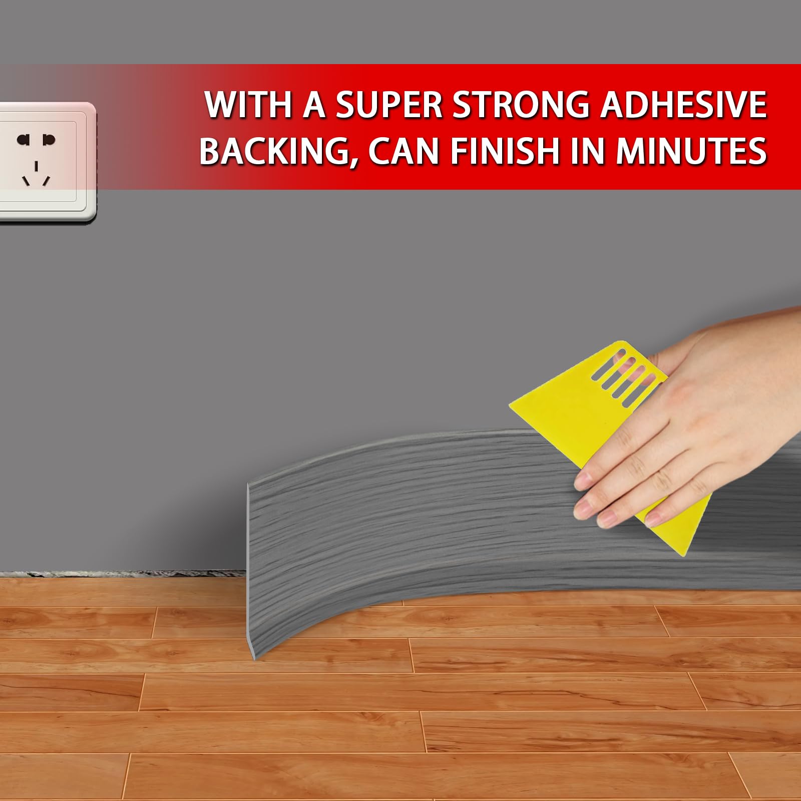 Snapklik.com : FONUNO Vinyl Wall Base Baseboard Molding Trim 4 ...