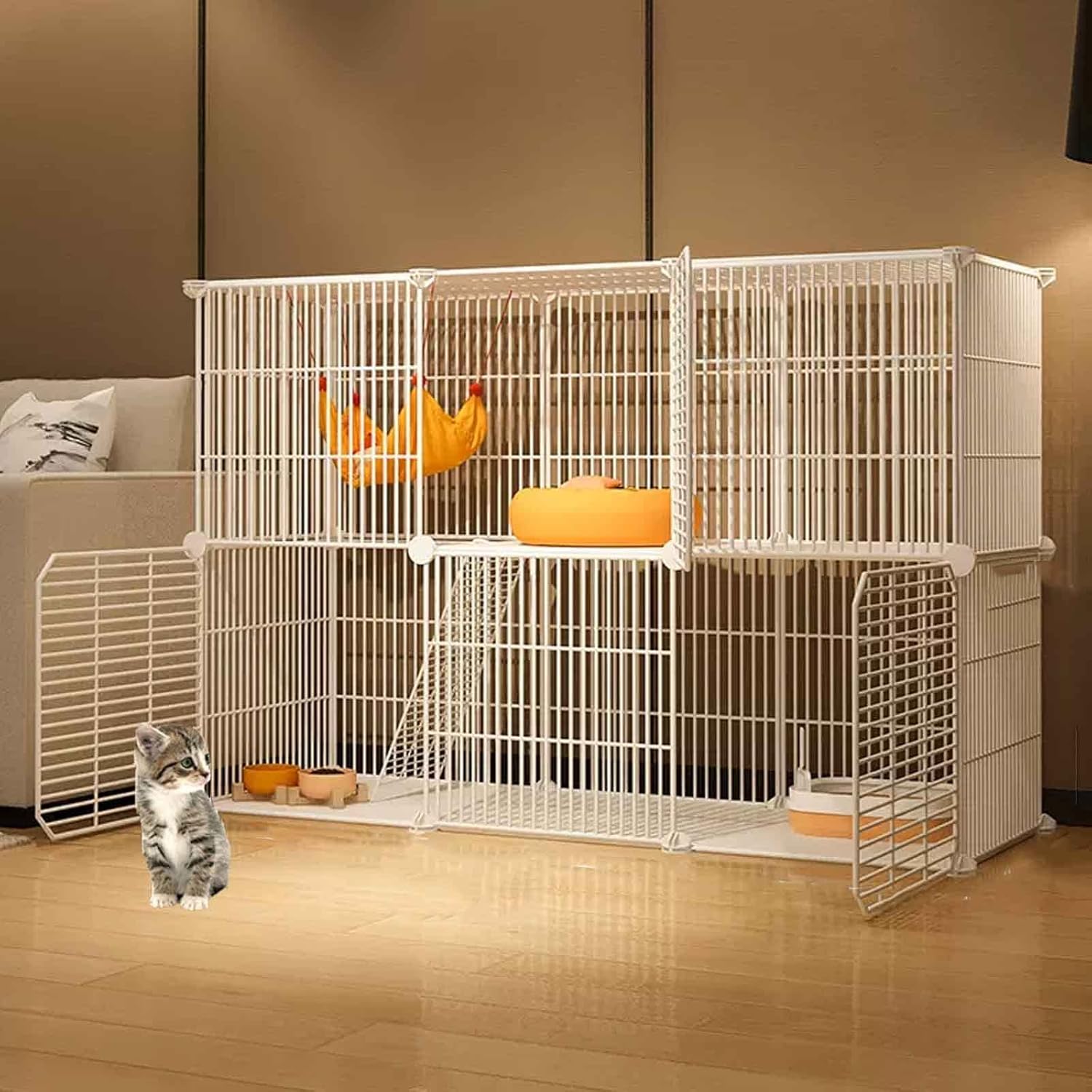 LBSI Cat Cages Indoor Large Pet Crate Detachable Extra Large Cat ...
