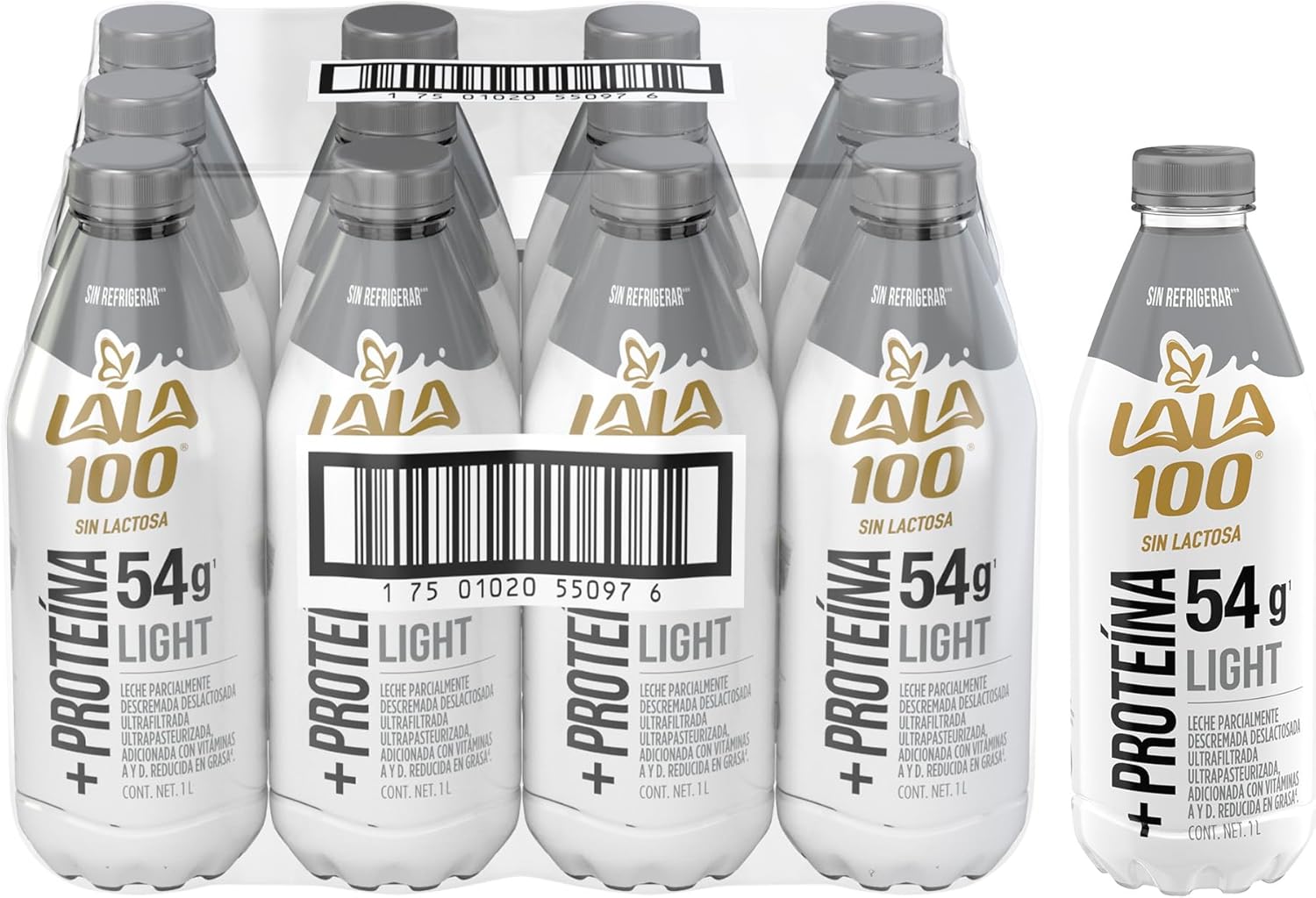 Lala 100 Proteína Light Leche Sin Lactosa Reducida en Grasa x 1 Paquete ...