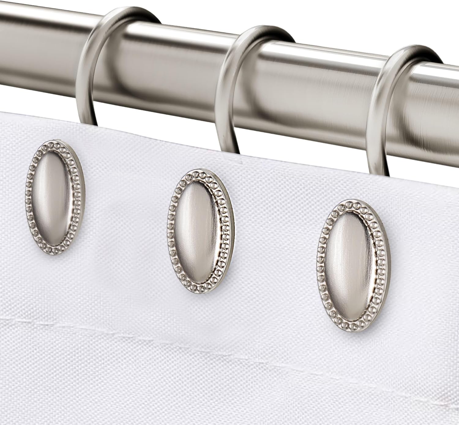 Amazon.com: iToplin Brushed Nickel Shower Curtain Hooks, Decorative ...