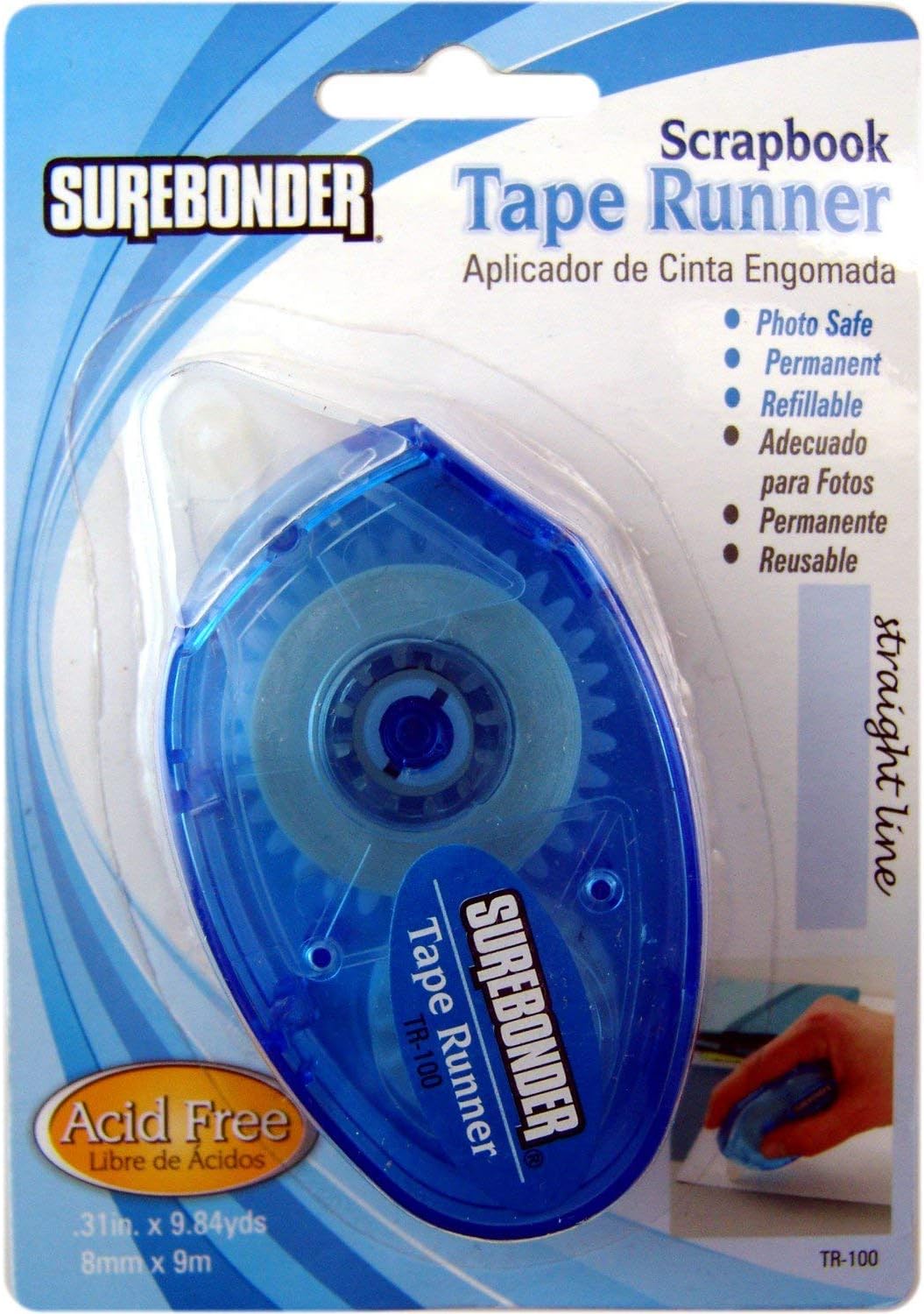 Amazon.com: Surebonder TR-100 Scrapbook Tape Runner, 0.31" x 9.84 yd ...
