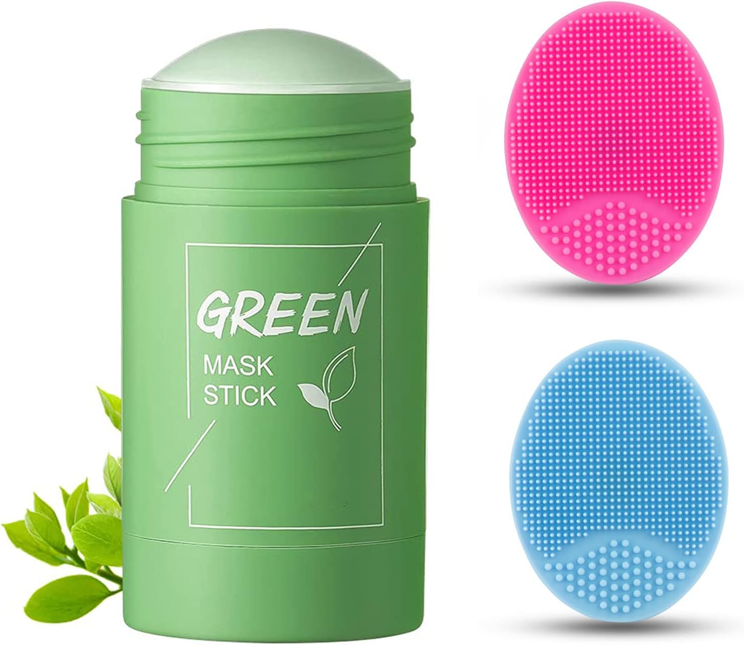 Green Tea Cleansing Mask Stick, Silicone Face Scrubber Solid Mask ...