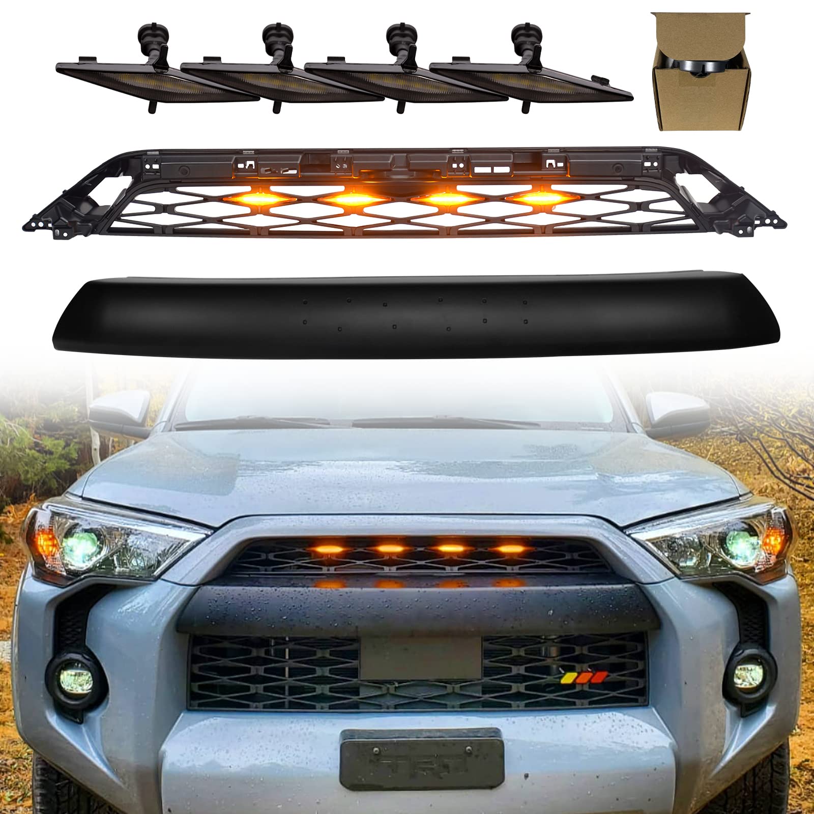 Buy 2Piece Front Grill for 2022 2021 2020 4runner Trd Pro Style SR SR5 ...
