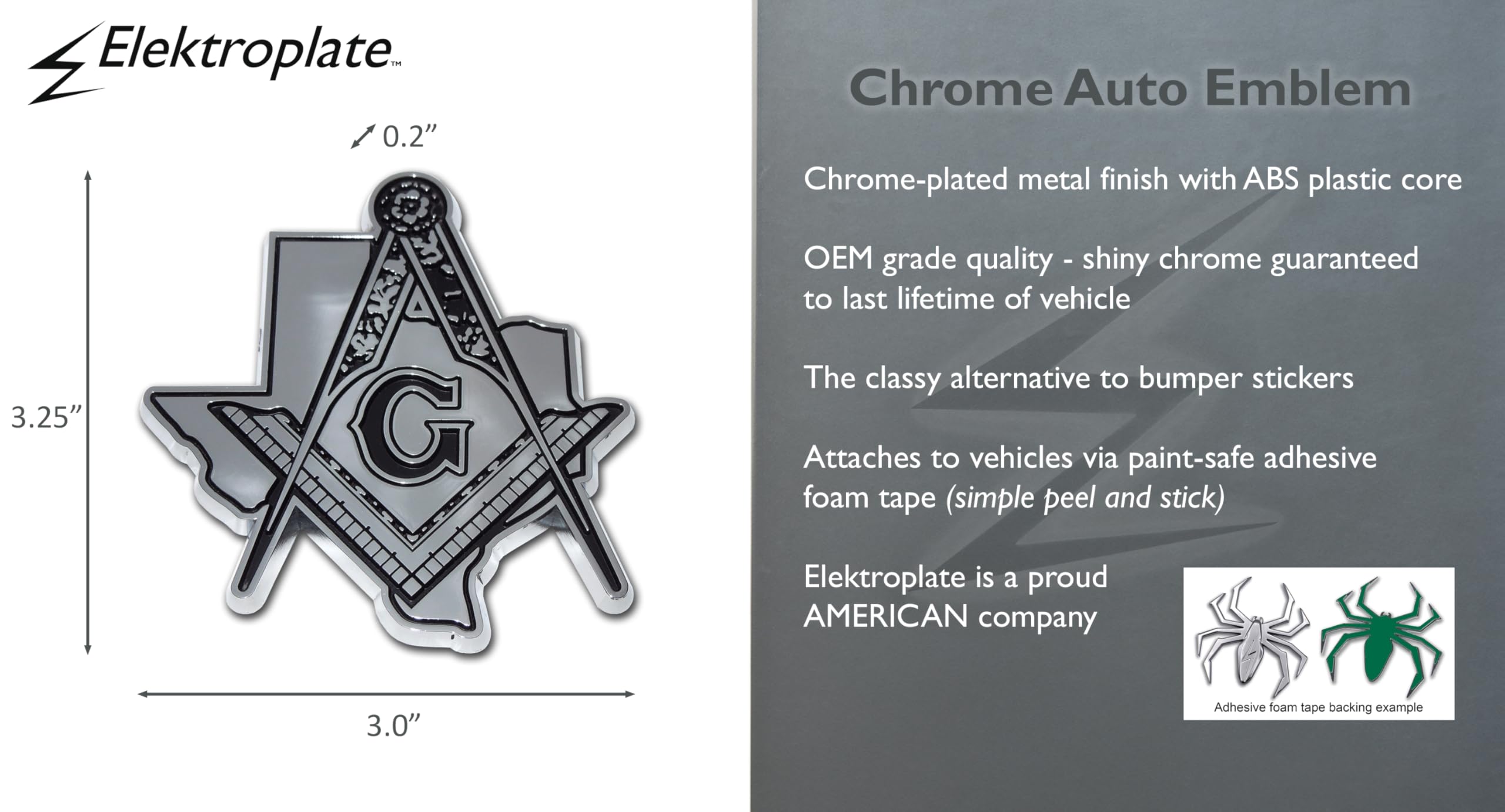 Snapklik.com : Elektroplate Masonic Square And Compasses Texas All ...